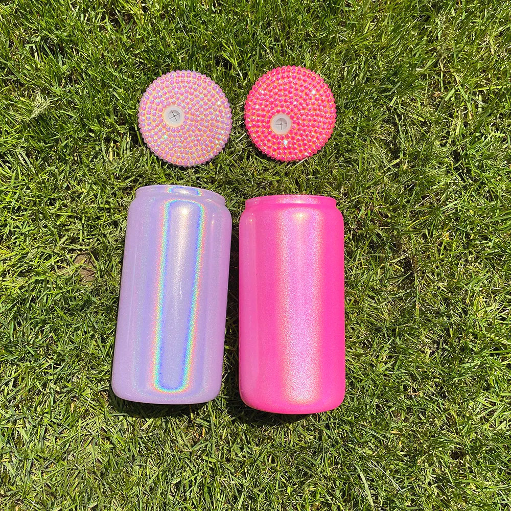 US shipping 15oz/16oz shimmer sublimation Libby Glasses with Bling Lid ...