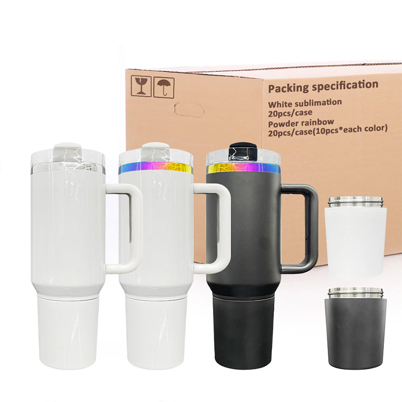 40oz wholesale Storage tumbler H2.0 Quencher Dupes rainbow plated powd ...